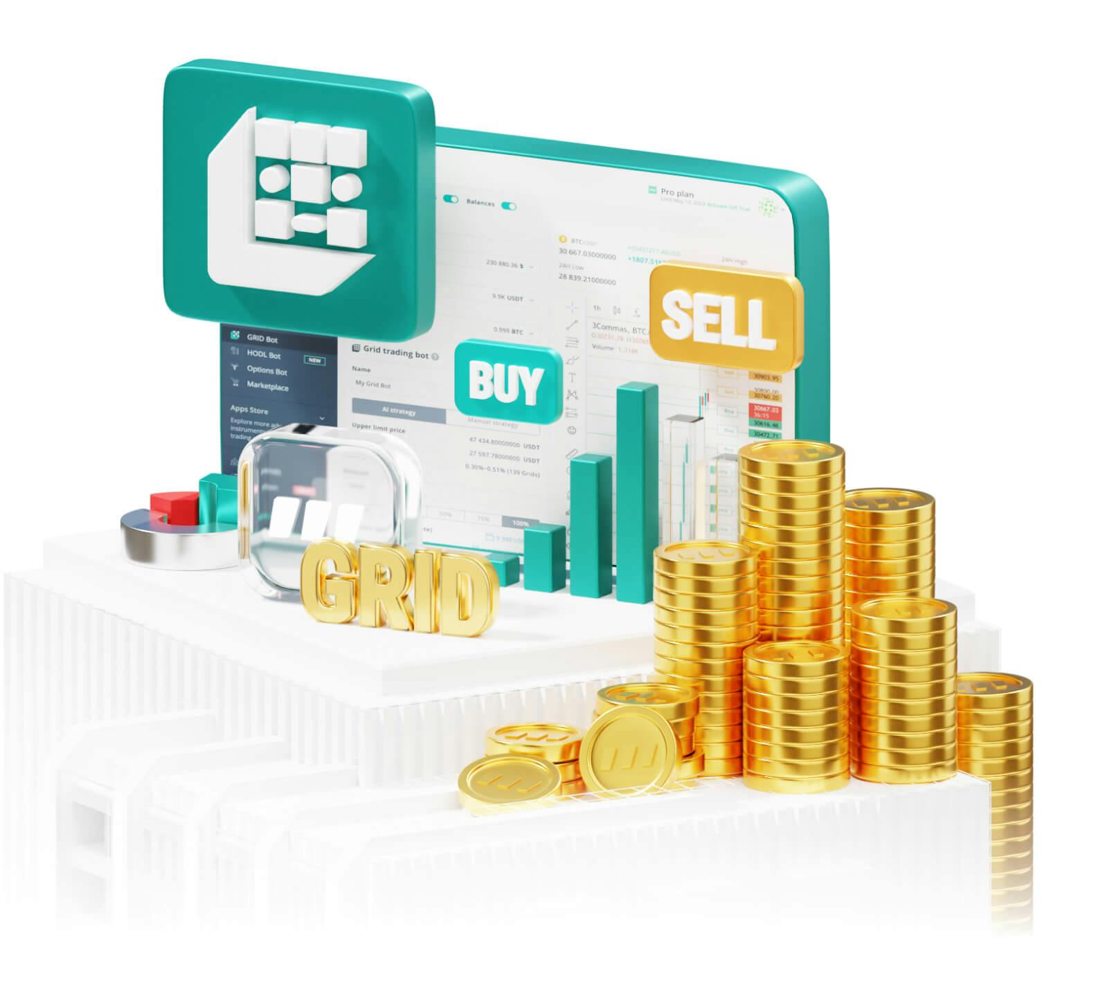 Investment in cryptocurrency exchanges. GRID bot