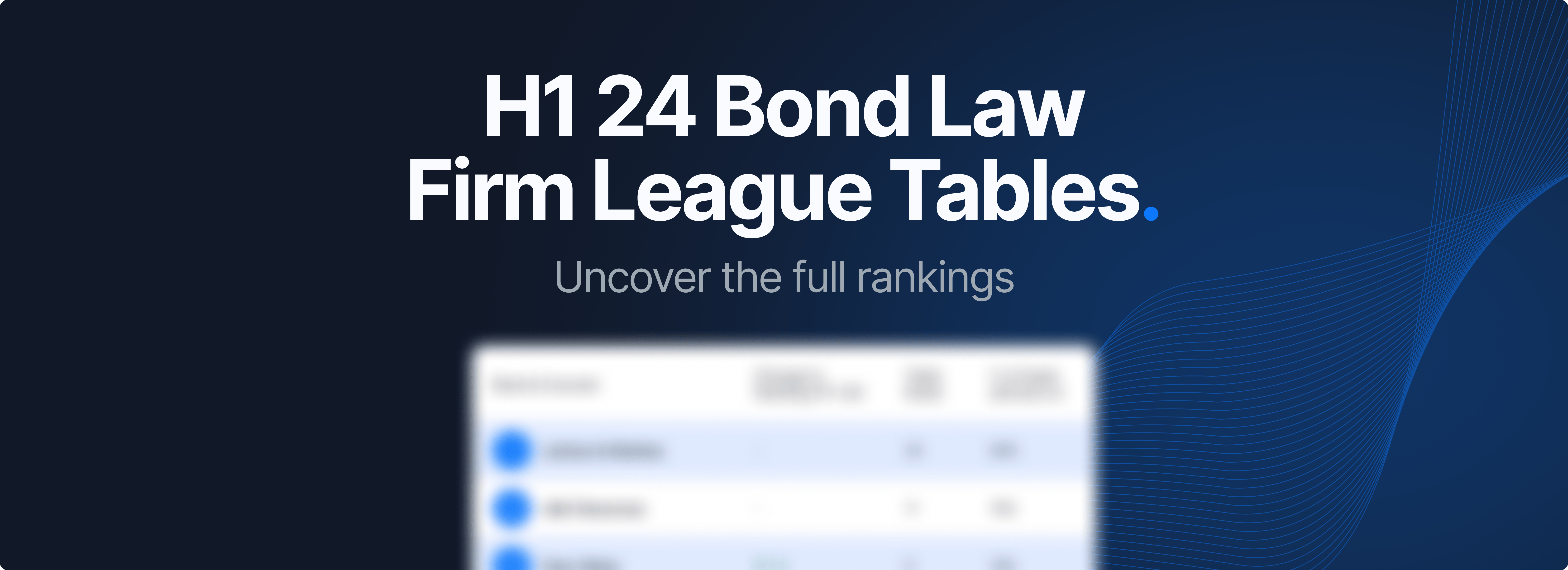 H1 24 Bond Law Firm League Tables