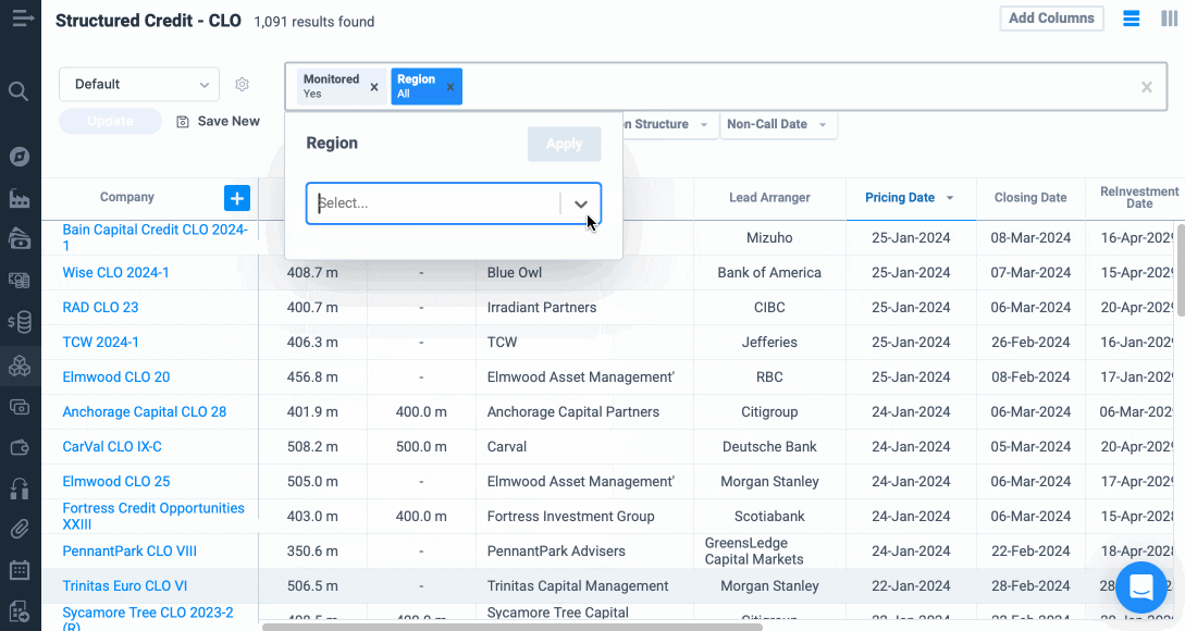Access US CLO data quickly, easily, and all in one platform