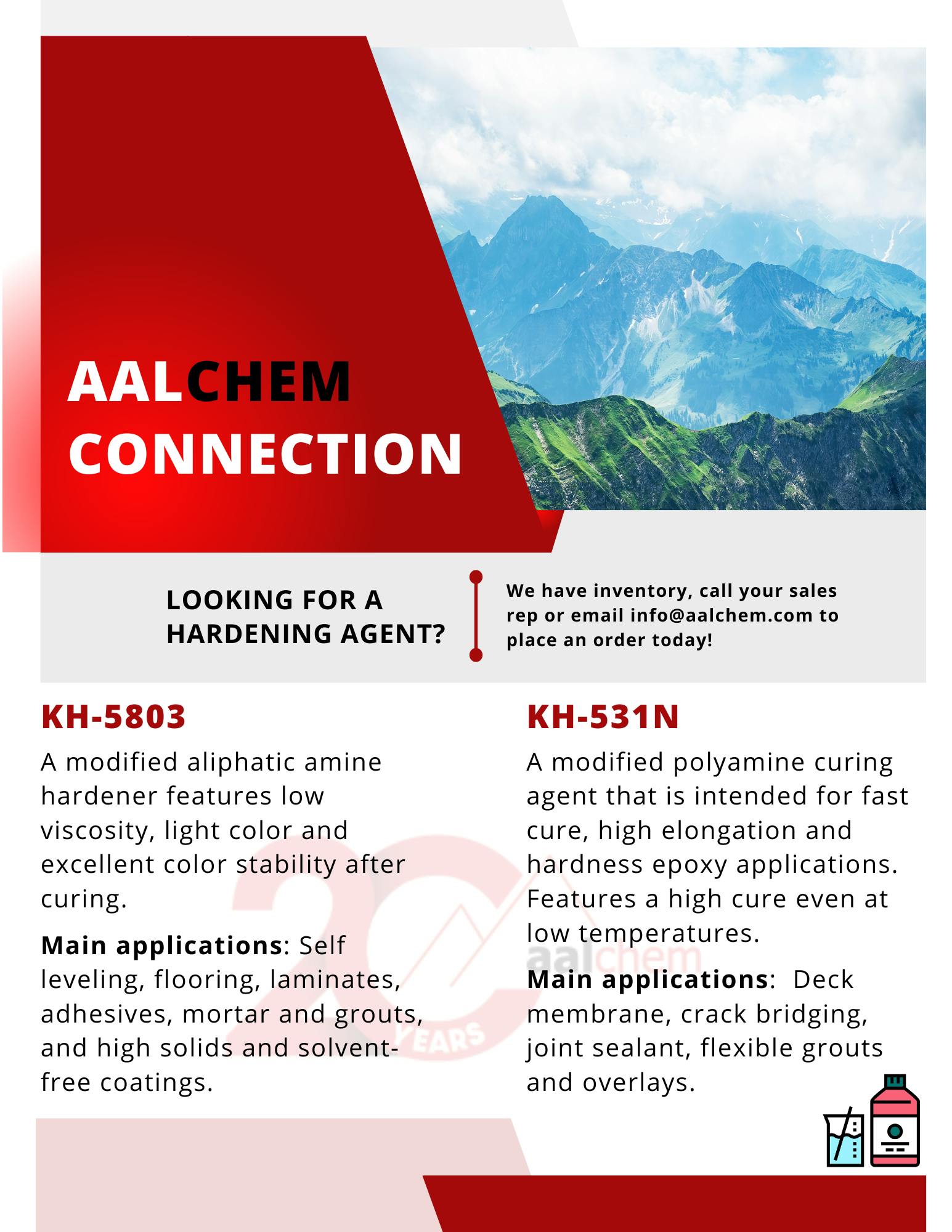 Looking for a hardening agent? Order KH-5803 or KH-531N today!