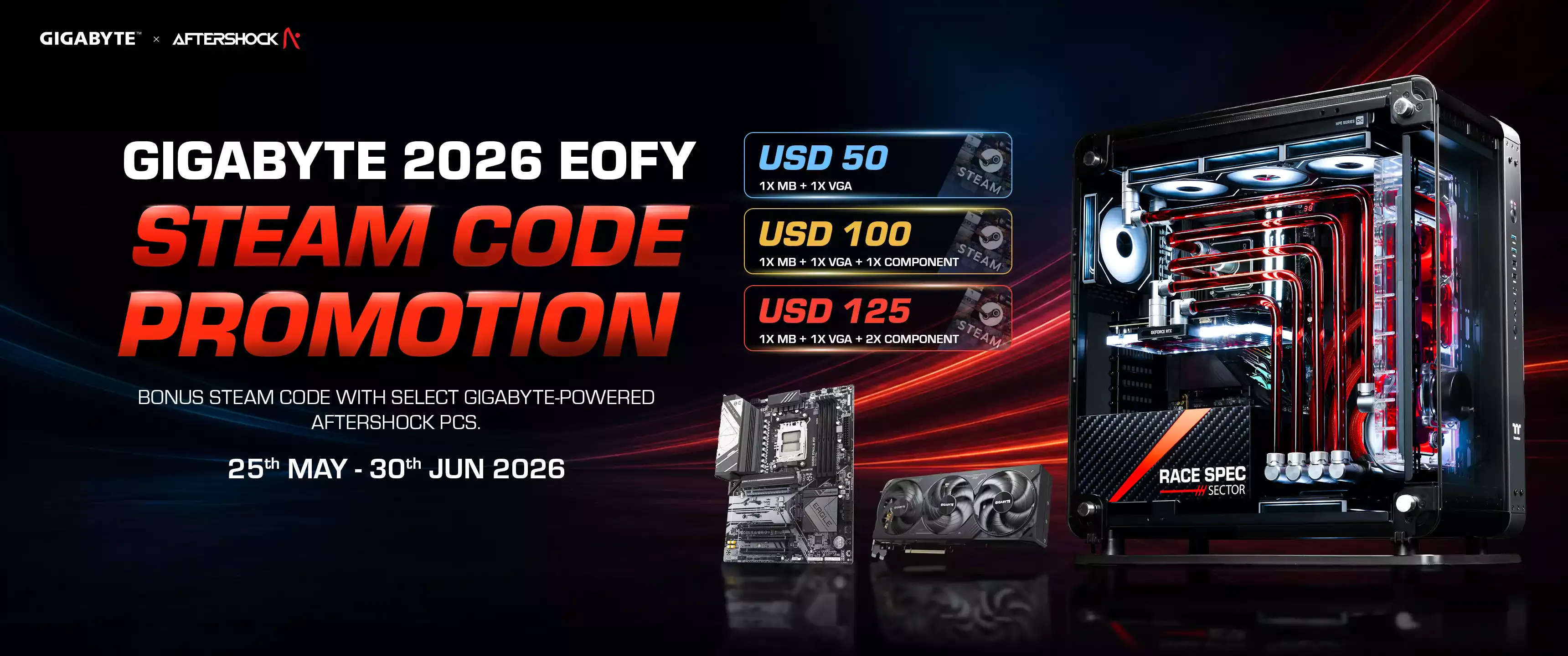 GIGABYTE x Aftershock PC ~ EOFY STEAM CODE PROMOTION