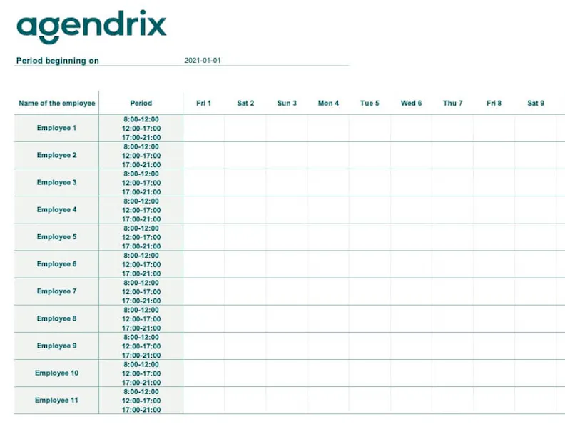 Free Excel Vacation Schedule Template Agendrix Free Excel Vacation Schedule Template Agendrix