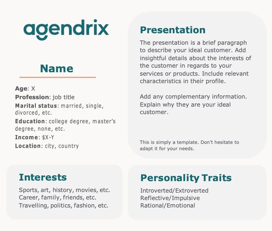 Free Customer Persona Template and Examples to Download | Agendrix