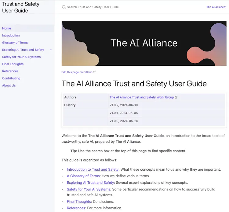 Getting started with AI trust and safety | AI Alliance