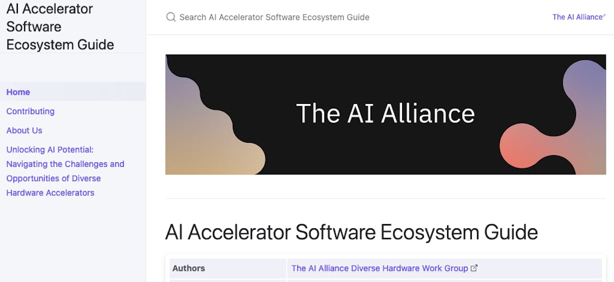 AI Accelerator Software Ecosystem Guide | AI Alliance