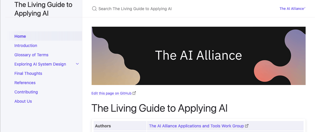 The Living Guide to Applying AI | AI Alliance