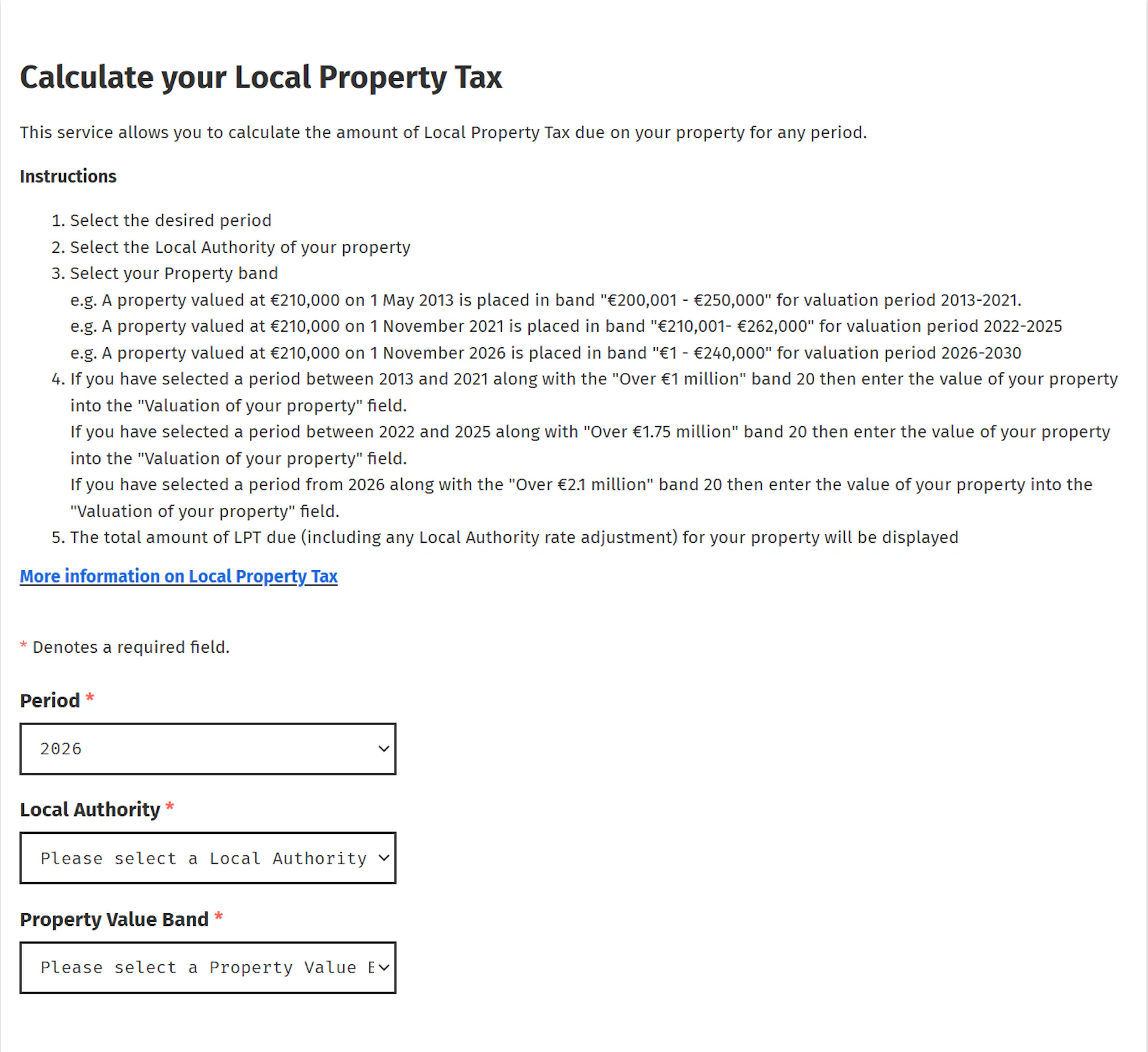 LPT Bands Ireland 2026: Property Tax Rates & Guide | Irish Tax Hub
