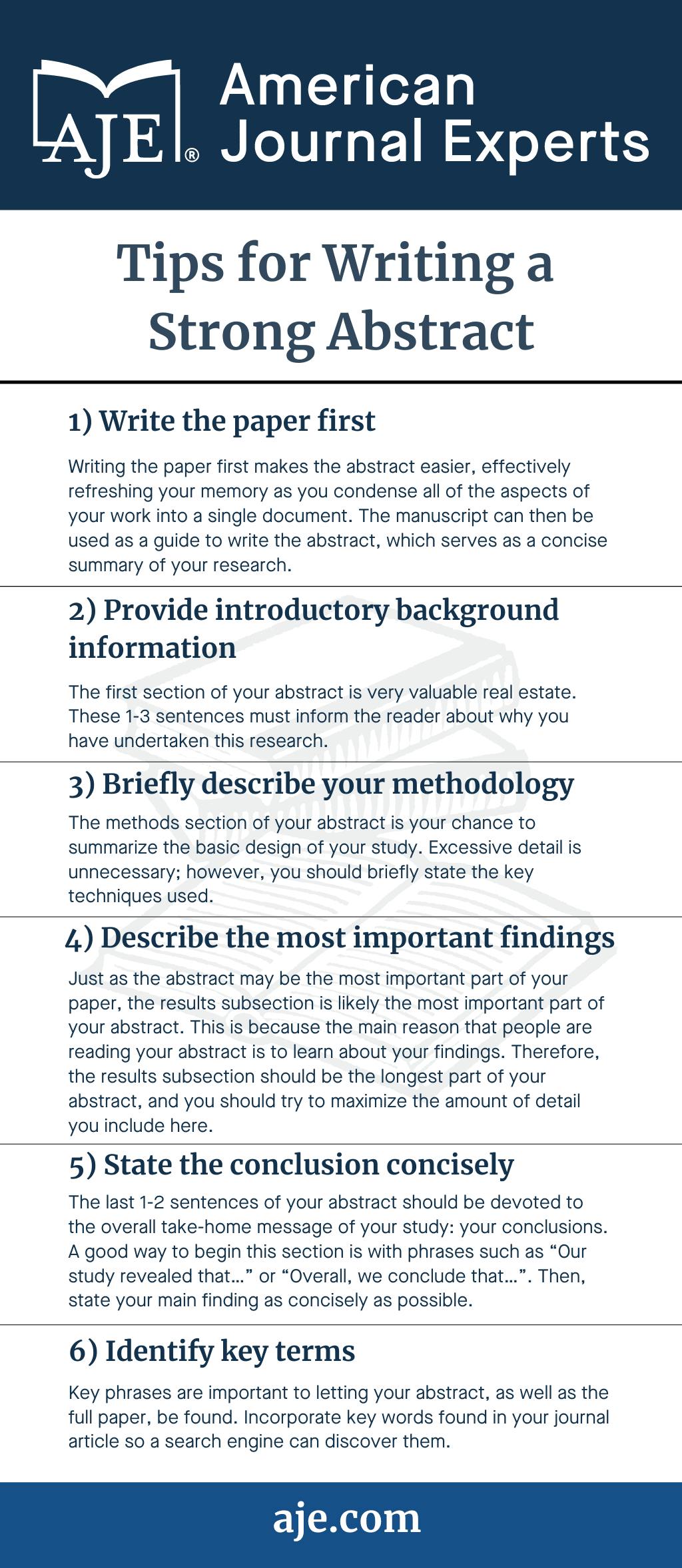Make a Great First Impression: 6 Tips for Writing a Good Abstract | AJE