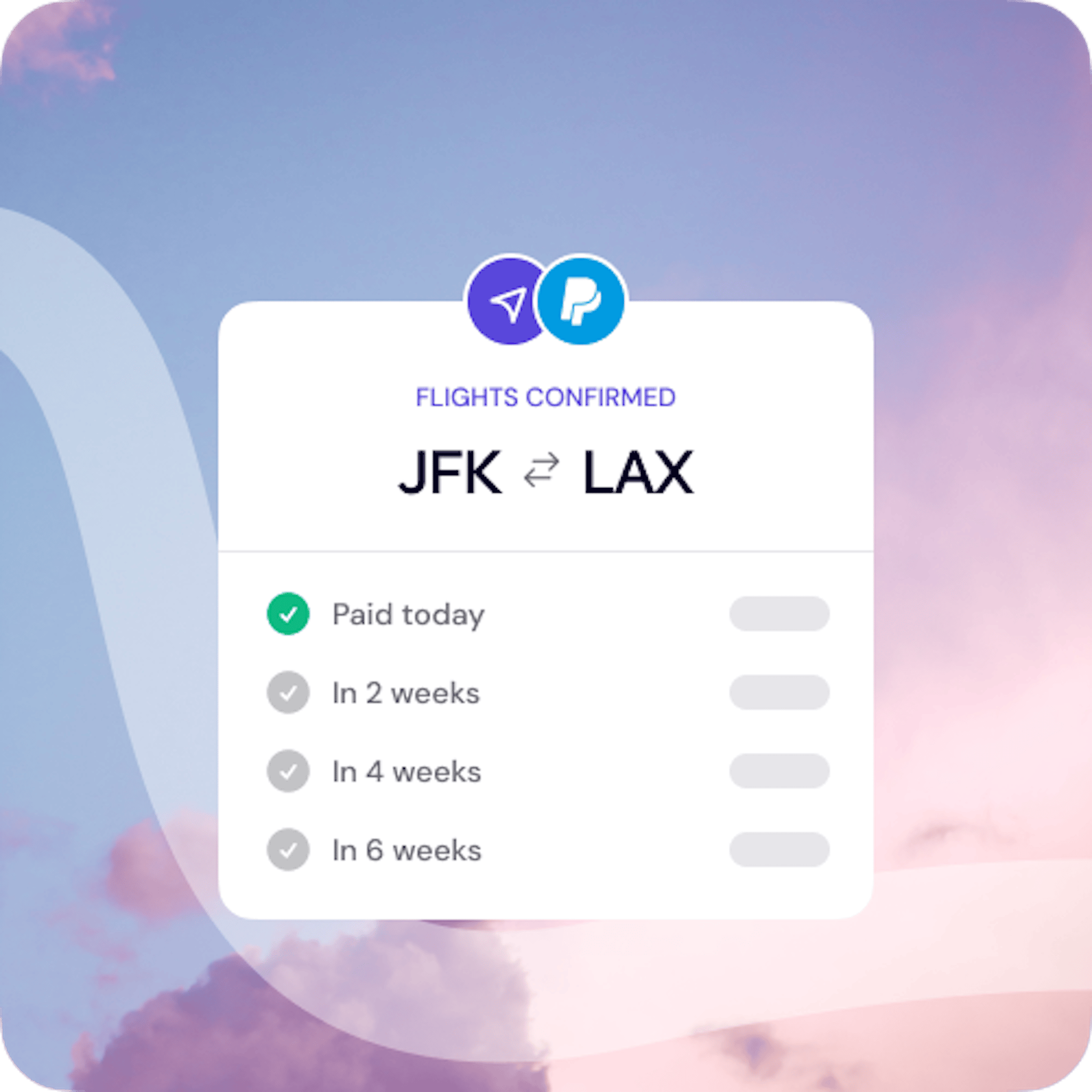 Pay for Flights using PayPal & PayPal Credit