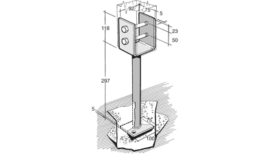 BOWMAC B18 GALVANISED POST BRACKET - Anzor Fasteners