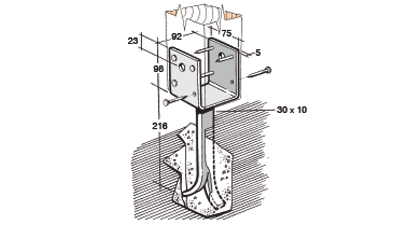 Galvanised Post and Pole Bearer Bracket - Anzor Fasteners
