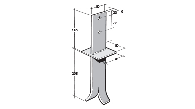 BOWMAC B197 GALVANISED POST BRACKET - Anzor Fasteners