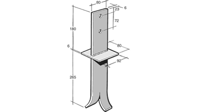Galvanized Post and Bearer Brackets / B197 GALV POST BRACKET - Anzor F