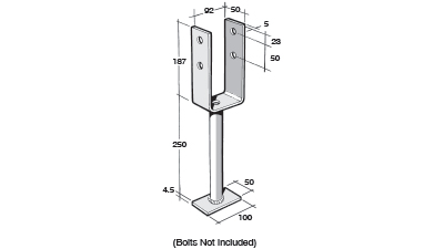 Galvanised Post and Pole Bearer Bracket - Anzor Fasteners