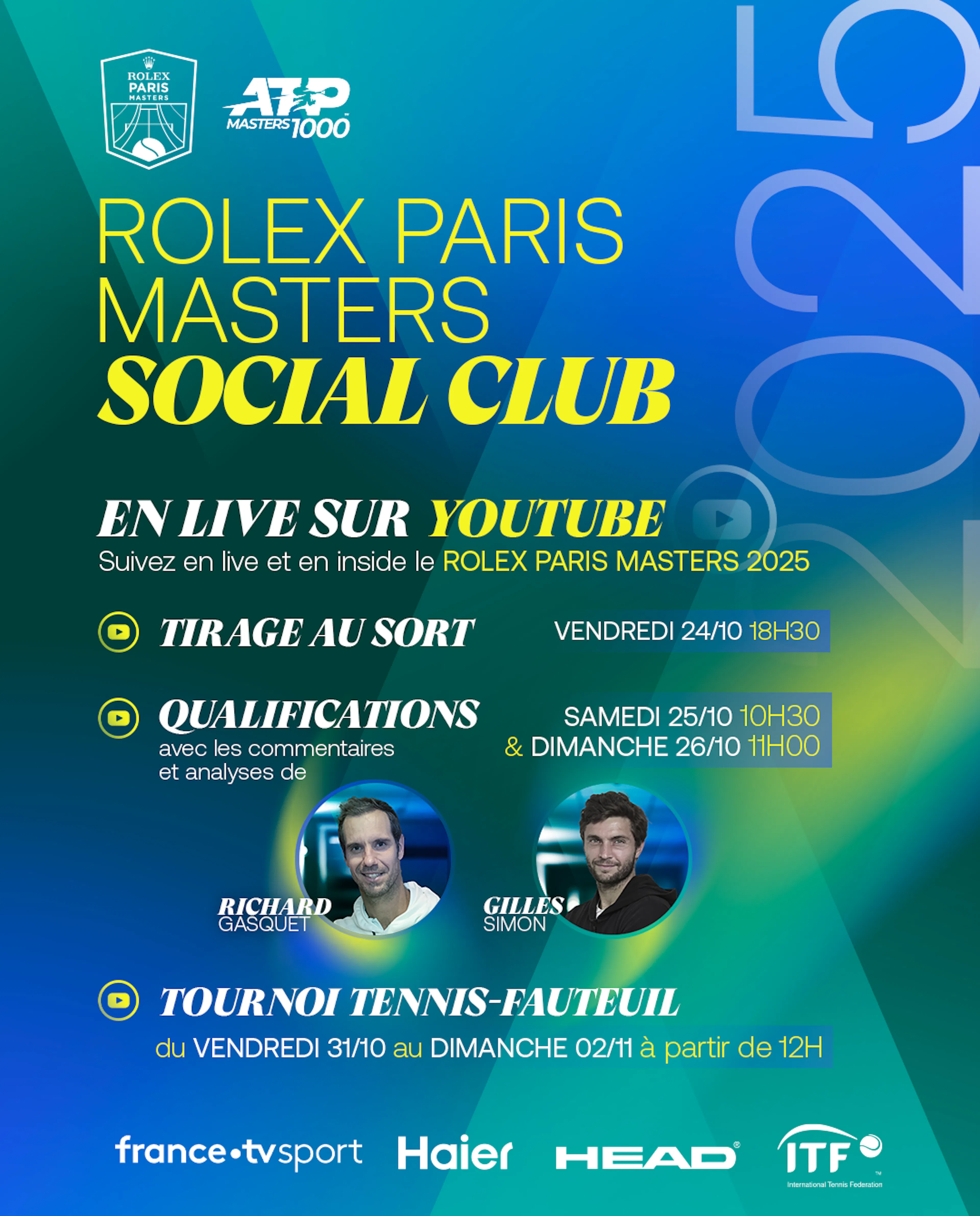 Rolex Paris Masters 2025 : le programme complet du tournoi | Rolex ...