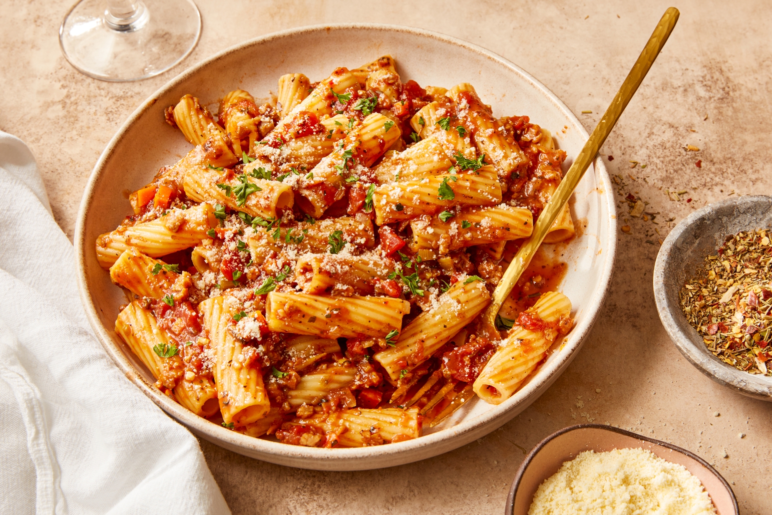 Rigatoni with Bolognese Sauce