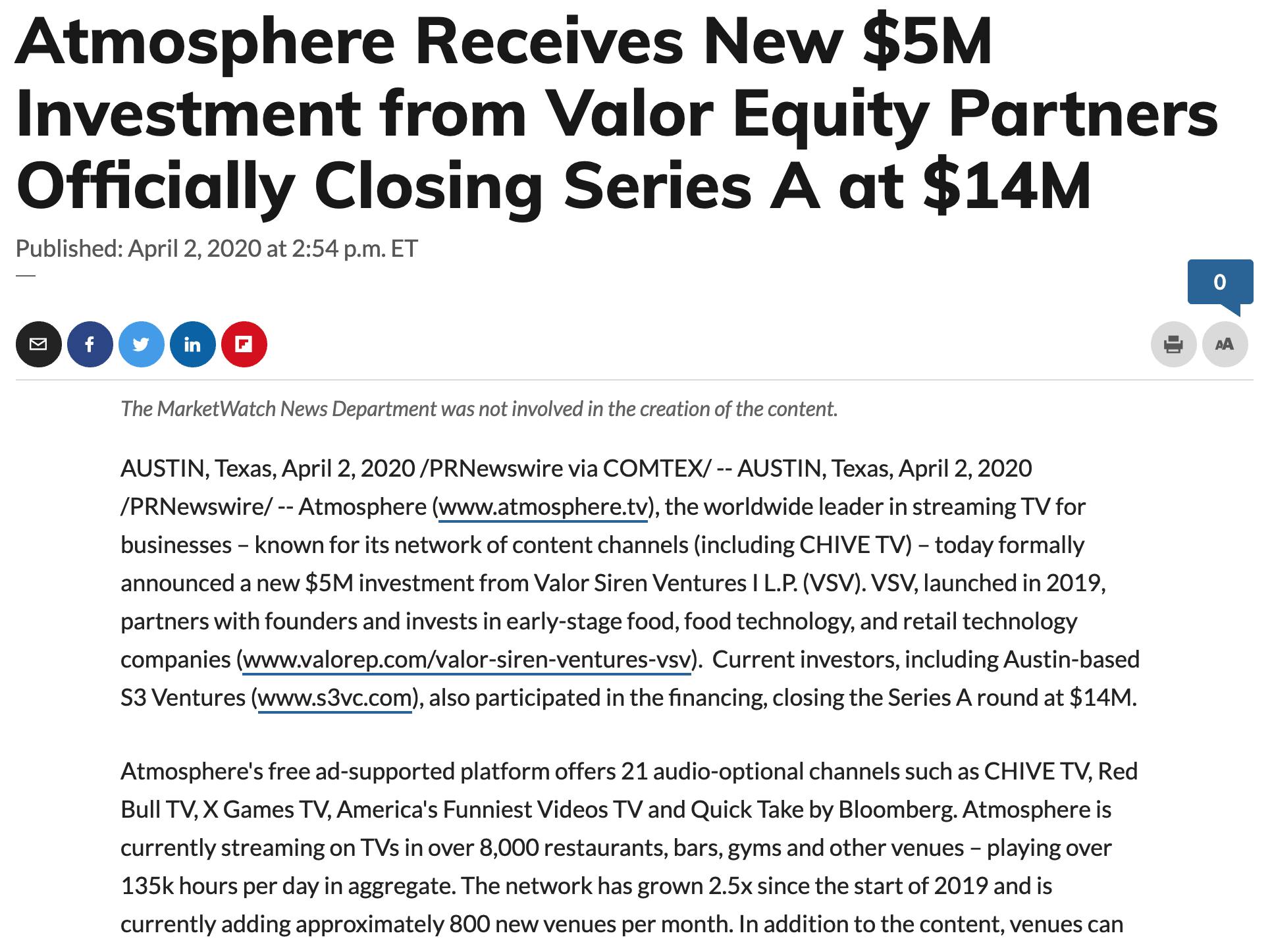 Atmosphere TV for Your Business | Atmosphere TV in the Press | We're ...