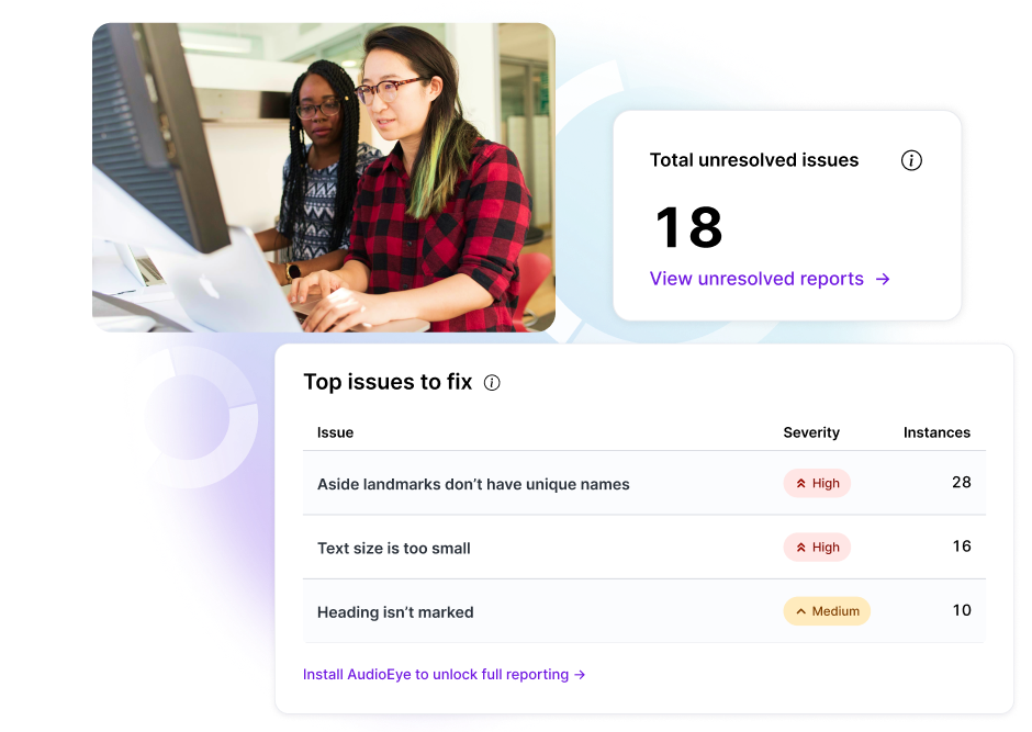 Continuous Accessibility Monitoring for Usability & Compliance | AudioEye®