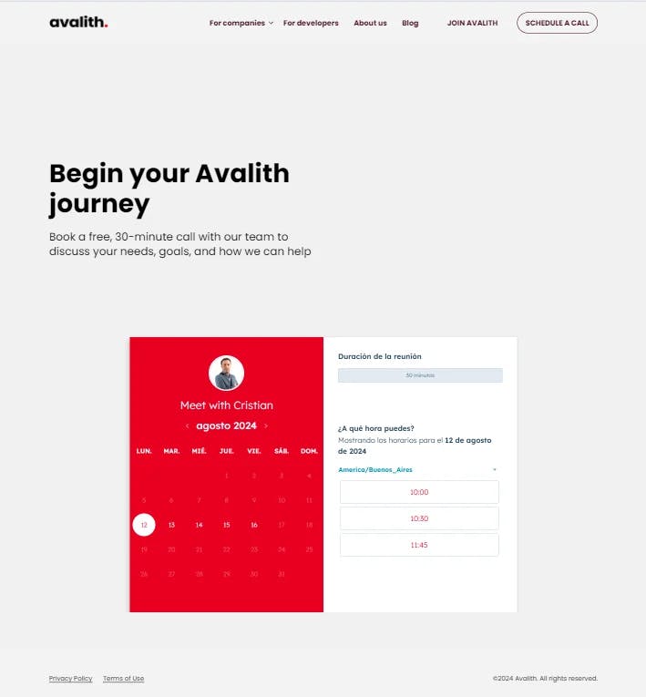 Book a Call with an Expert | Get Solutions Fast | Avalith