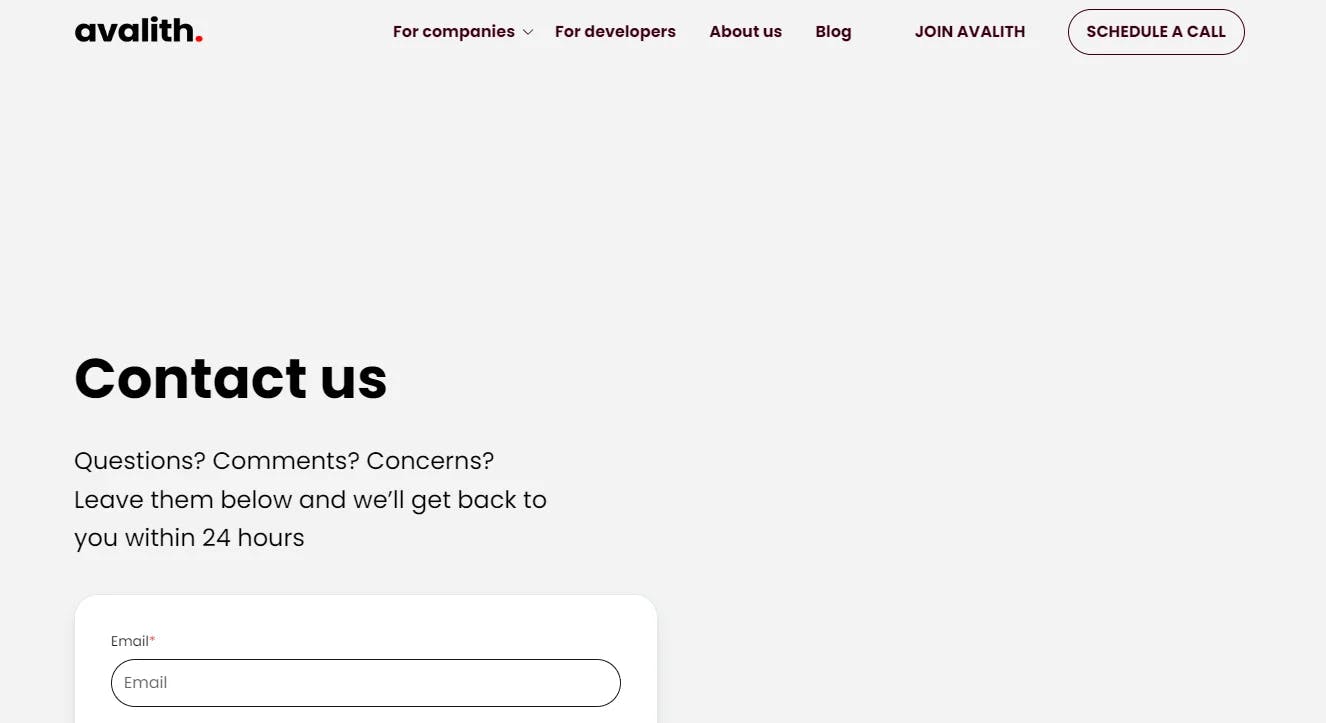 Contact us | Avalith