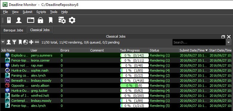 Deadline Monitor Interface Customization Aws Thinkbox