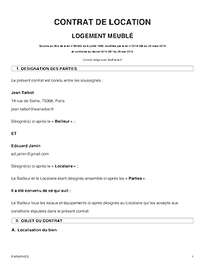 Contrat Location Maison Meuble | Ventana Blog