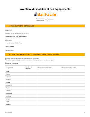 Inventaire Location Meublée | Liste Gratuite à personnaliser 📋