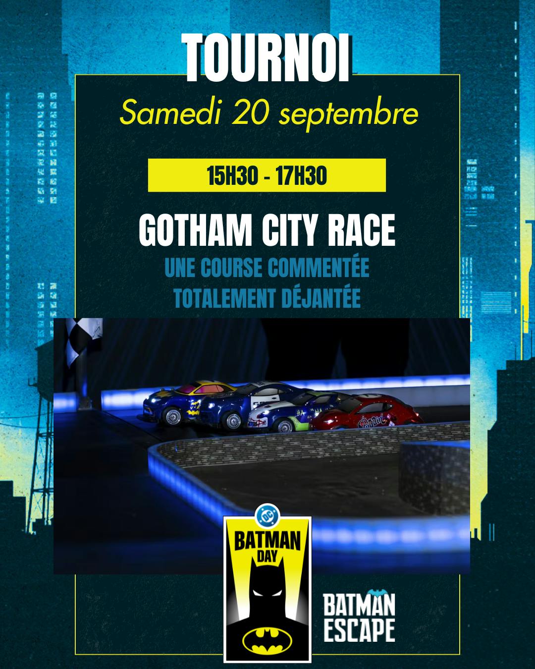 Course de voitures à Gotham City chez Batman Escape Game à Paris