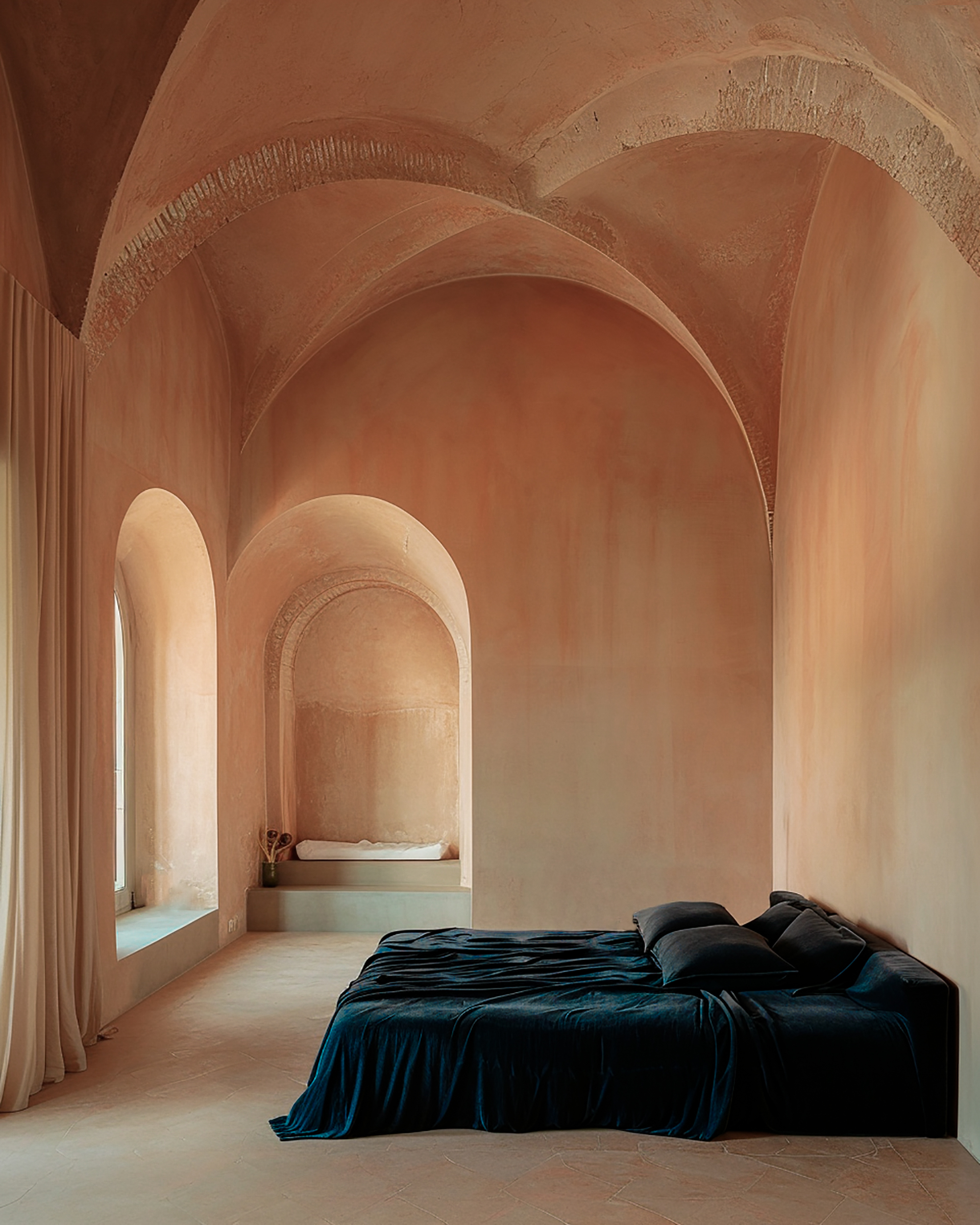 We've reimagined the peach interiors trend through a worldly and ...