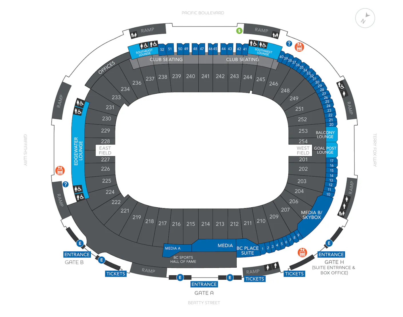 Stadium Maps BC Place Stadium Maps BC Place