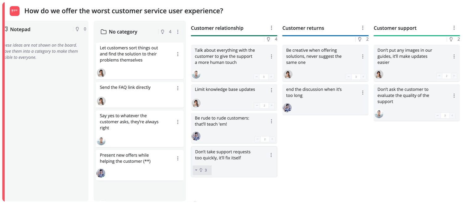 Reverse Brainstorming - Inspirations