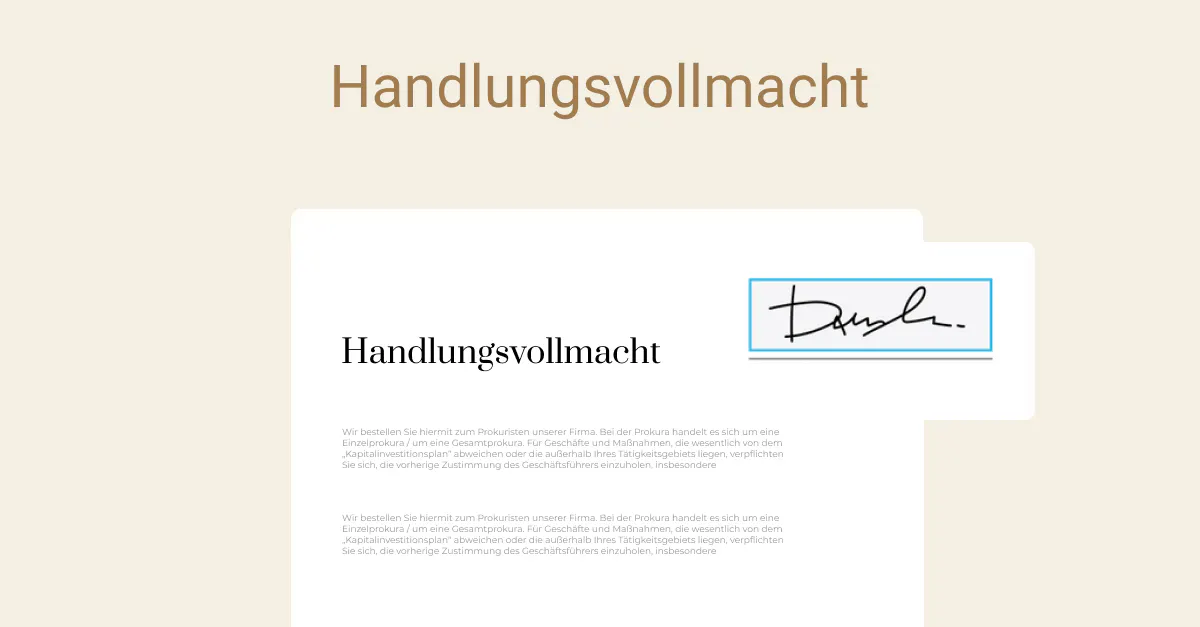 Handlungsvollmacht: Muster & Anleitung 2025
