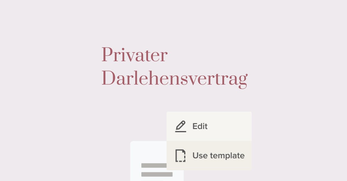 Privater Darlehensvertrag Vorlage: Definition, Vorteile & Vorlage
