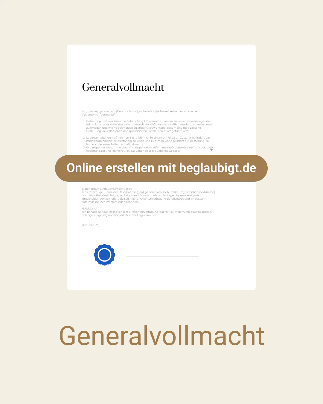 Generalvollmacht Kosten 2025: Definition, Inhalte & Vorteile