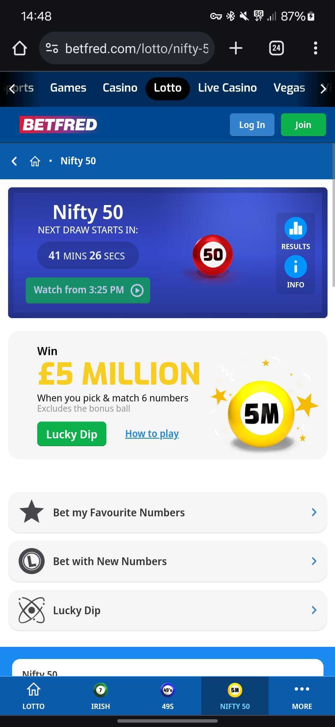 Betfred lotto results page store