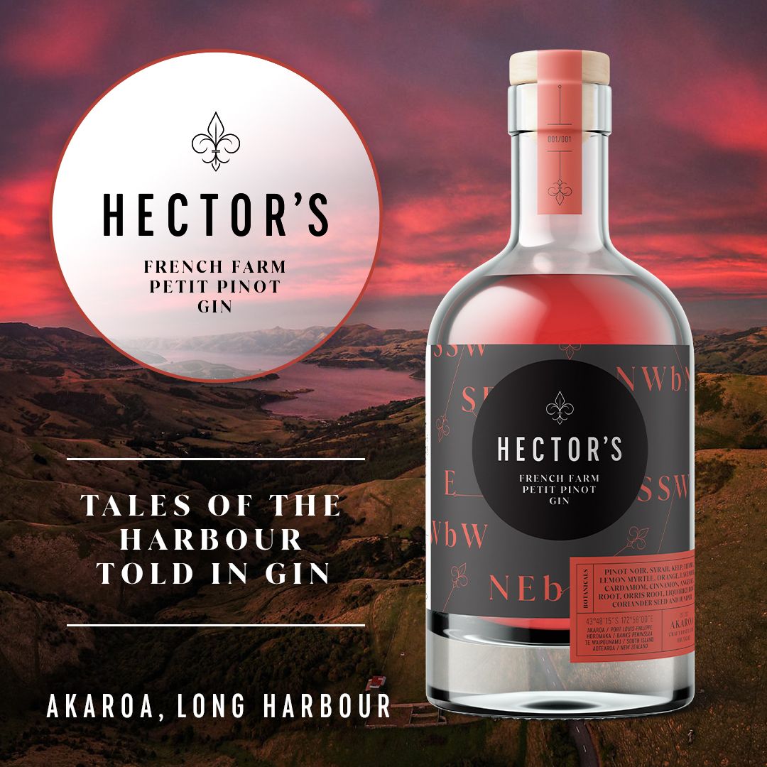 Hector's French Farm Petit Pinot Gin, by Akaroa Craft Distillery | Beverage Brothers
