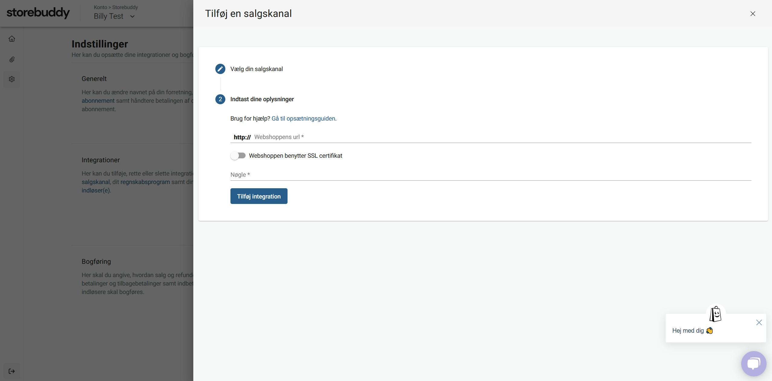 Dandomain integration via Storebuddy | Billy Regnskabsprogram