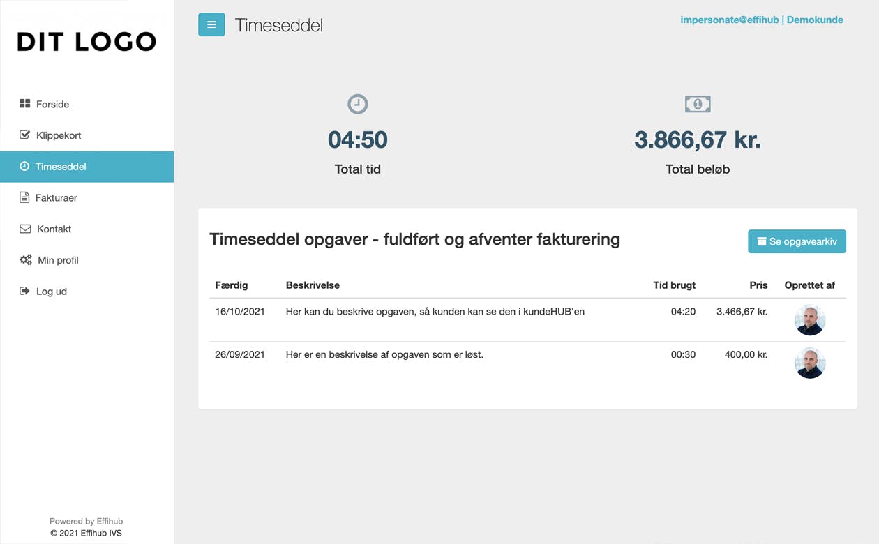 Effihub og Billy Regnskabsprogram