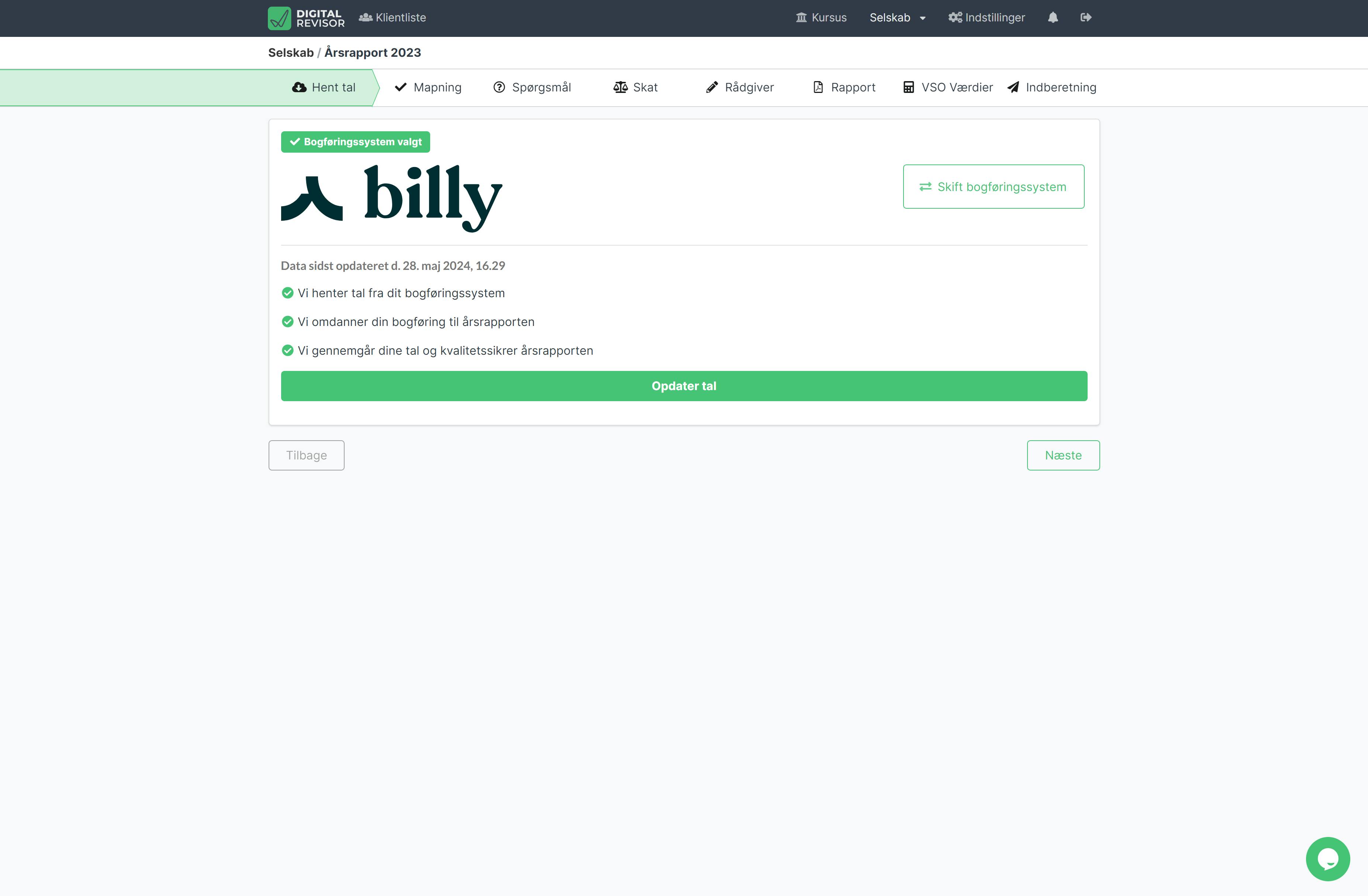 Digital Revisor og Billy Regnskabsprogram