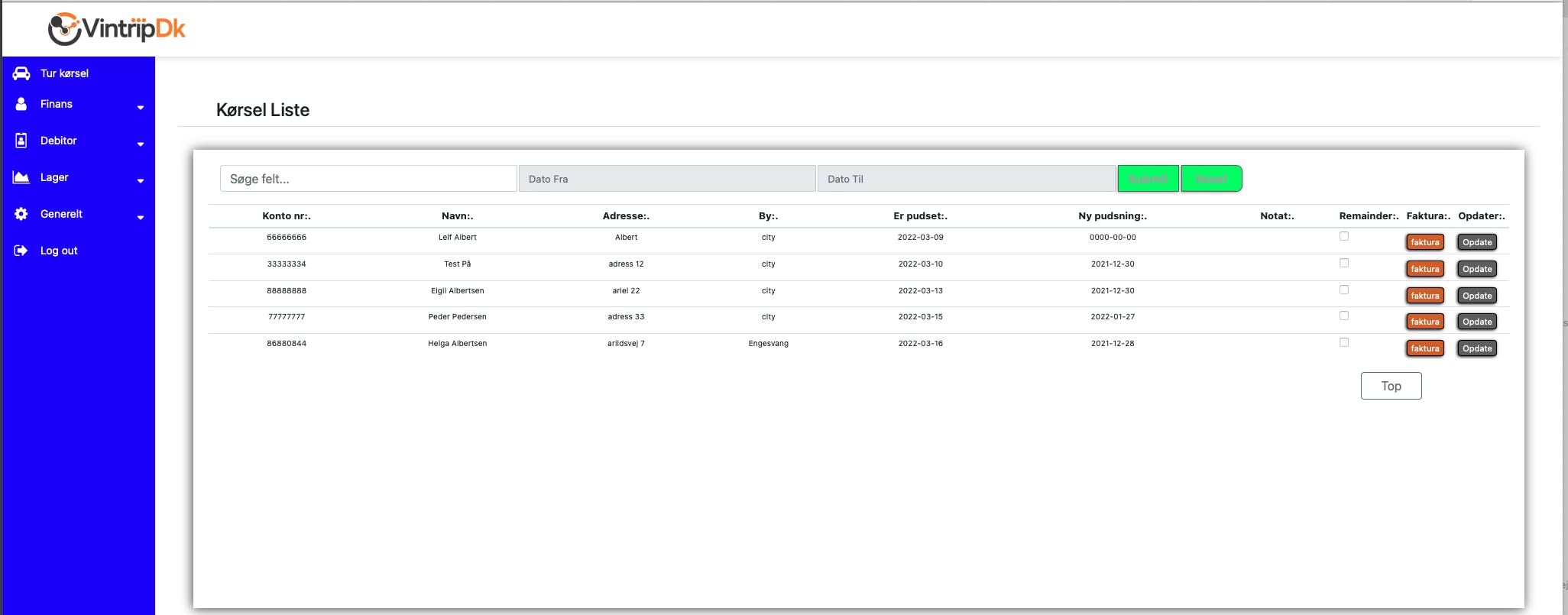 Vintrip og Billy Regnskabsprogram