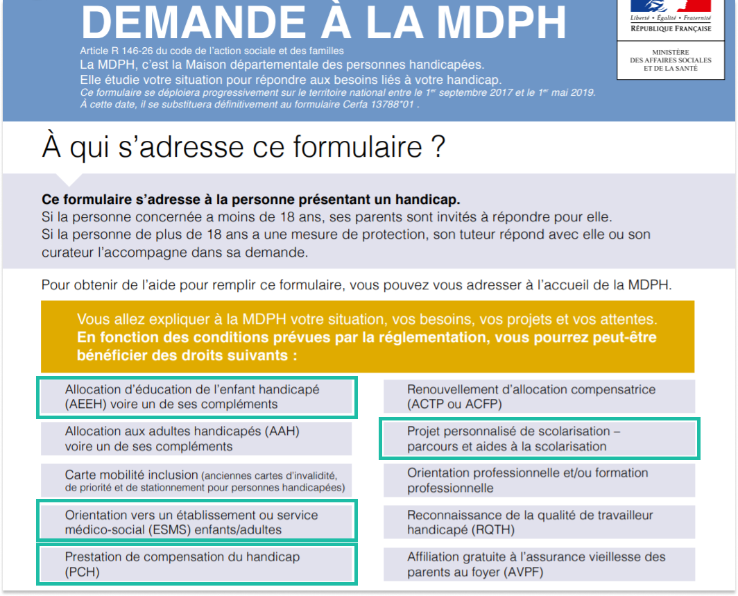 Comment remplir un dossier MDPH et obtenir l’allocation AEEH, le PPS ...