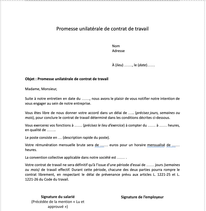 Promesse d’embauche : 10 informations essentielles