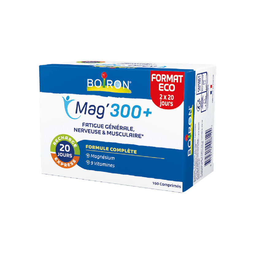 Mag300+, boîte de 80 comprimés à base de magnésium et 9 vitamines ...