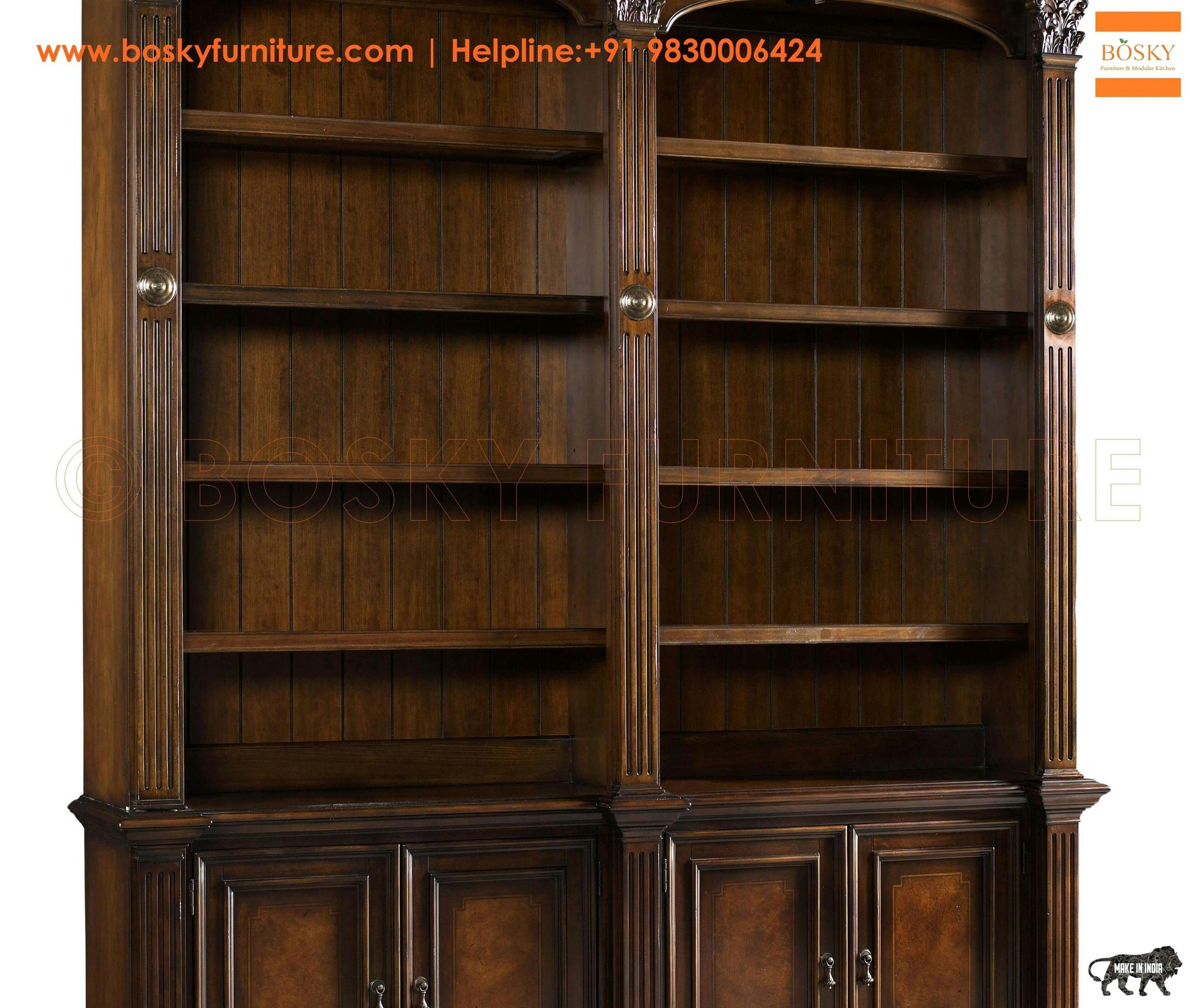 Enhance Home Library with Traditional Bookshelves