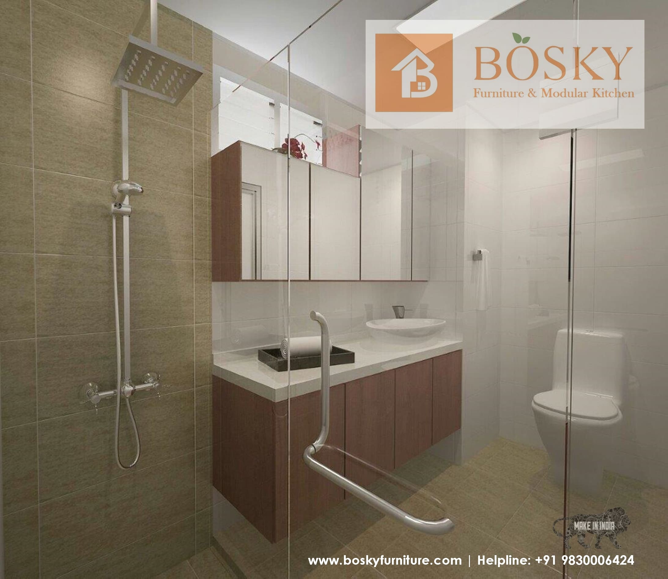 Modular Bathroom Design in Kolkata | Bosky Interior