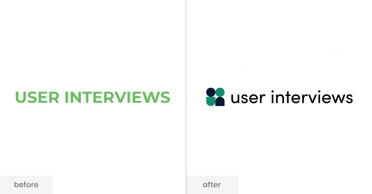 User Interviews new logo and brand identity