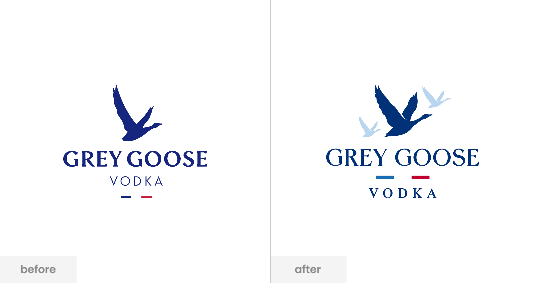 Grey Goose Vodka rebrands with a three geese icon