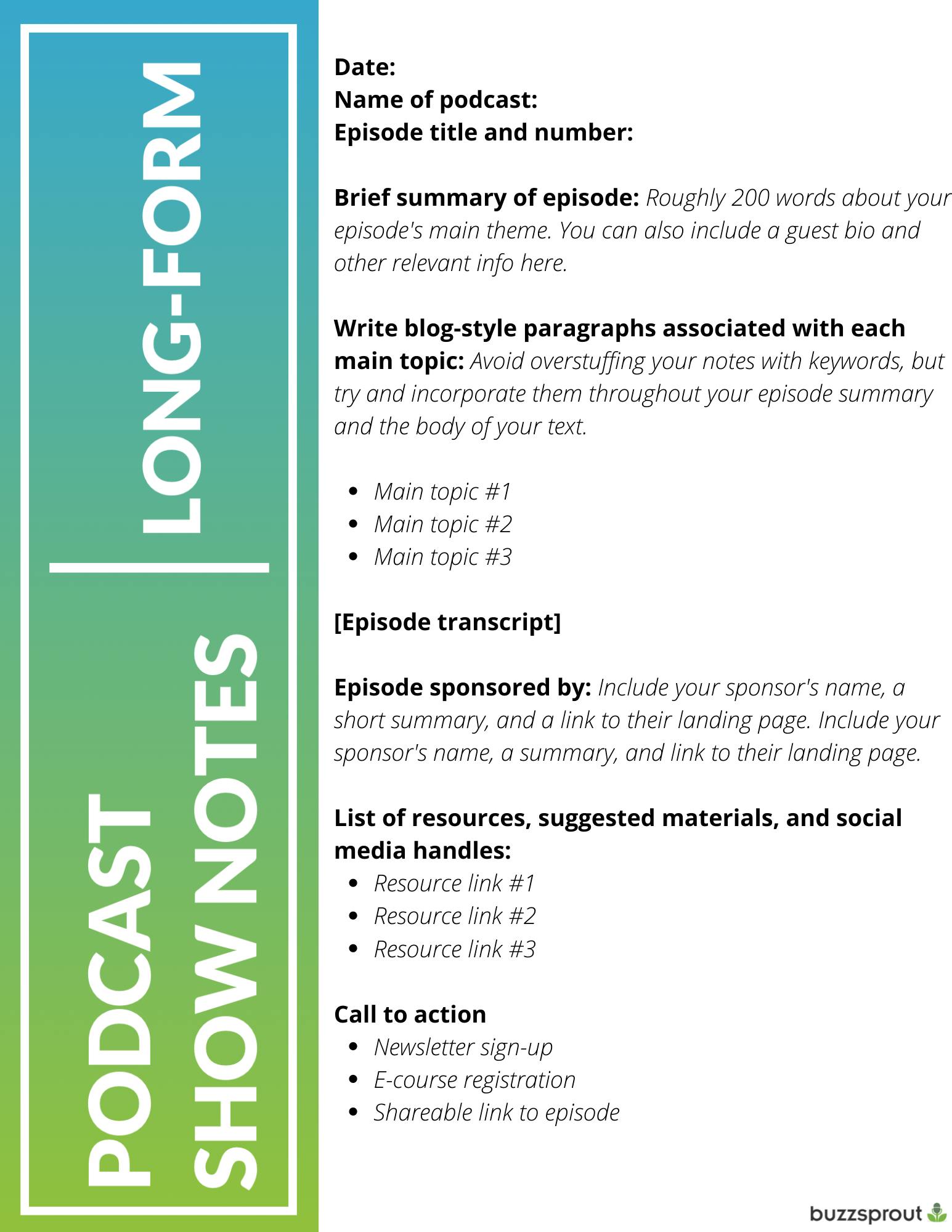 How to Write Podcast Show Notes [3 Free Templates]