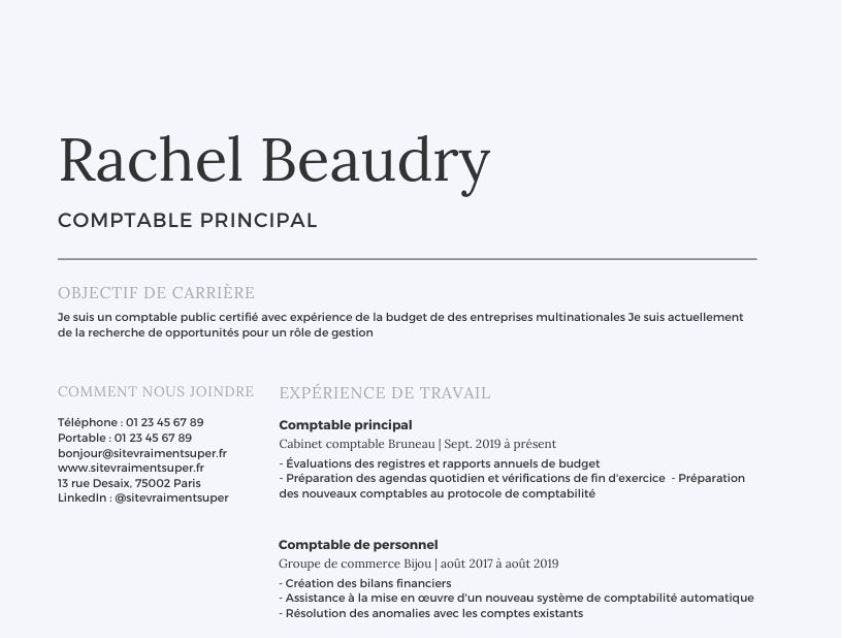Exemple de CV de comptable - Cadremploi