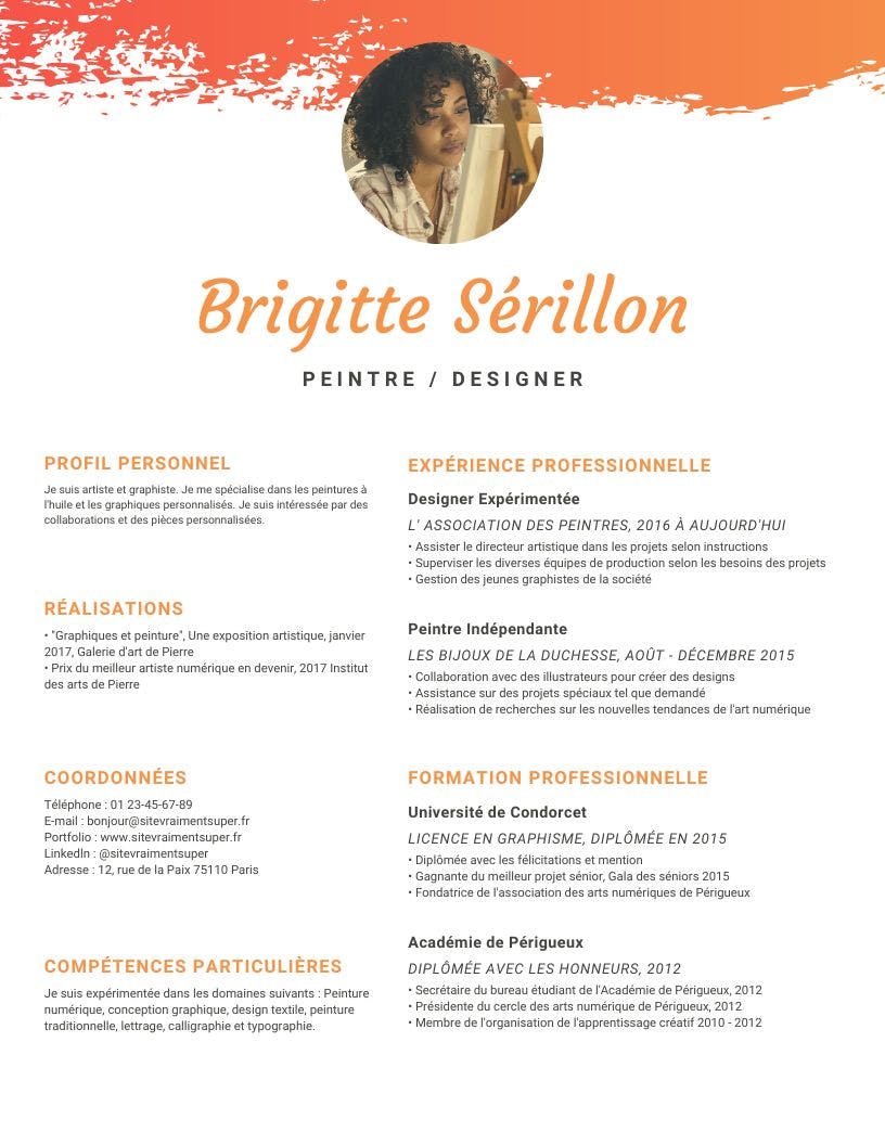 Exemple de CV luxe - Cadremploi